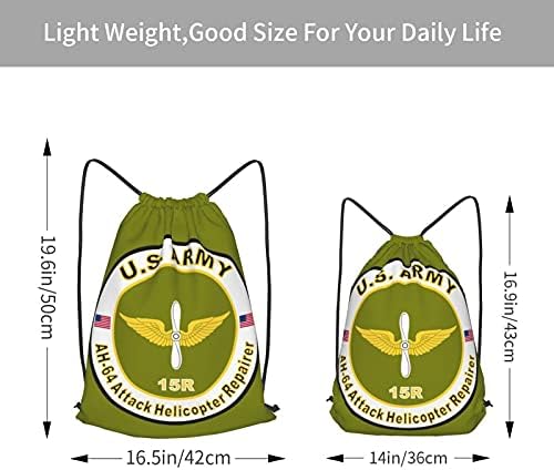 Army MOS 15R AH-64 Attack Helicopter Repairer Drawstring Backpack ...