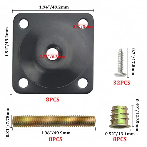 WMYCONGCONG 8 Sets Leg Mounting Plates Angled, Furniture Leg Plate ...