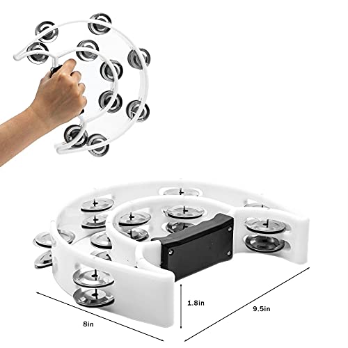 Snapklik.com : Double Row Tambourine, Musfunny Metal Jingles Hand Held ...