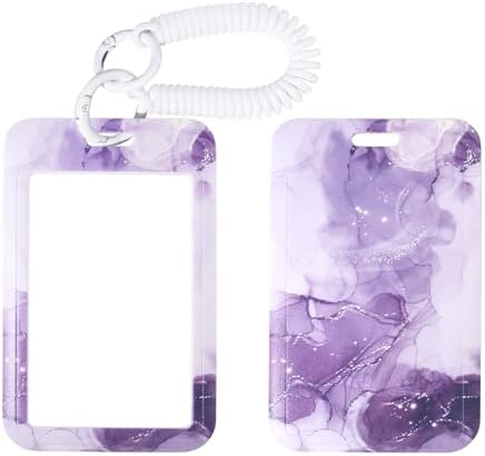 Amazon.com : SHININGEYES ID Badge Holder with Keychain, Spring Rope ...