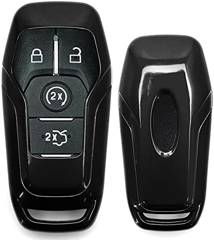 iJDMTOY Carcasa para llavero de ajuste exacto negro metálico brillante ...