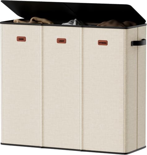 Amazon.com: Vexalora 185L Laundry Hamper 3 Section, Laundry Hamper with ...