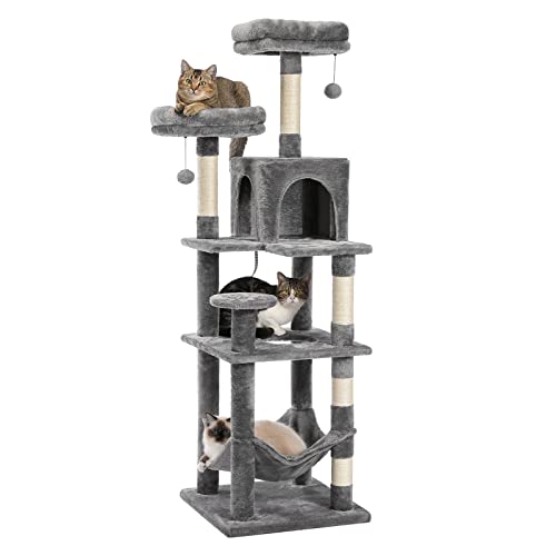 Snapklik.com : PEQULTI 60.6 Inches Multi-Level Cat Tree Cat Tower For ...