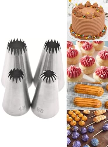 Amazon.com: Large Frosting Piping Tips Set for Churros, Eclairs ...