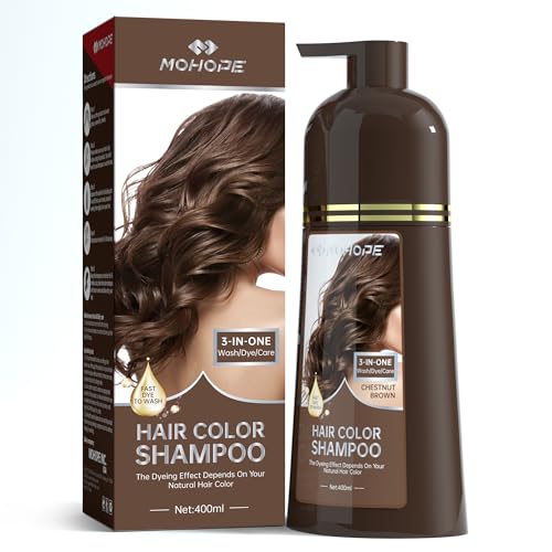 MOHOPE Chestnut Brown Hair Color Shampoo 14.1 Fl Oz (400ml) | 3 In 1 ...