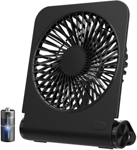 Amazon.com: Desk Fan, Rechargeable Battery Powered Mini Fan with Sleek ...