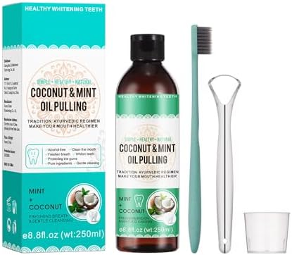 Amazon.com: Coconut Oil Pulling for Teeth, Mint Oil Pulling Mouthwash ...