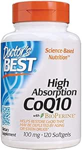 CoQ10 | Doctor's Best | Suplemento de Alta Absorción con Bioperina | Sin Gluten | Fermentado ...