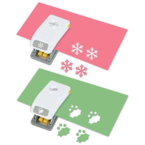 Amazon.com : Holly And Snowflake 2 Piece Mini Punch Set : Paper Punches ...