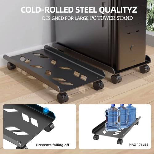 Snapklik.com : Hovadova Computer Tower Stand, Ventilated Mobile CPU ...