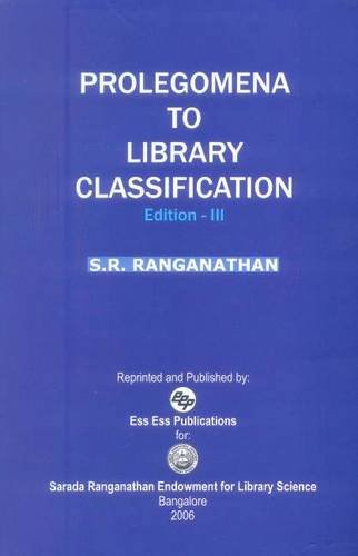 Amazon.com: Prolegomena to Library Classification: (Edition III ...