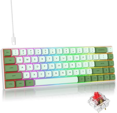 iRoboosta Green Matcha 65% Percent Small Mechanical Keyboard, 68 Key ...