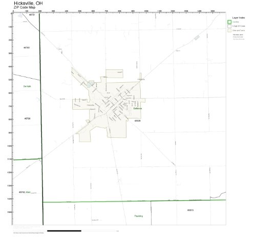 ZIP Code Wall Map of Hicksville, OH ZIP Code Map Not Laminated: Amazon ...