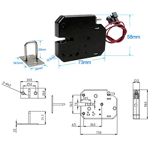Electric Lock DC 12 V Electromagnetic Locking Door Cabinet Drawer ...