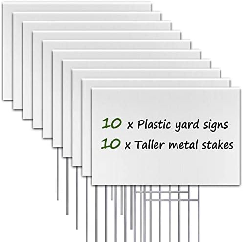 Amazon.com : Blank Yard Signs with Stakes, Remiawy 10 Pack Lawn Signs ...