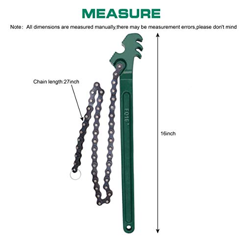 Snapklik.com : Ratcheting Chain Wrench, 16 Inches Automotive Oil Fuel ...