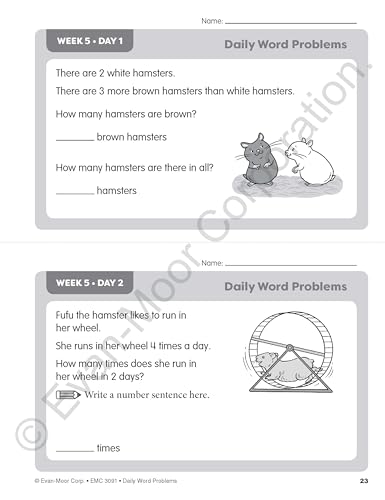 Snapklik.com : Evan-Moor Daily Word Problems, Grade 1, Homeschooling & Classroom Resource ...