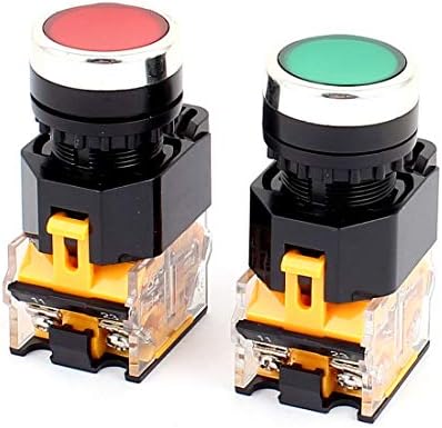 Twin Push-Button Switch, 22/25N NO NC Momentary Button Switch ON/Off ...