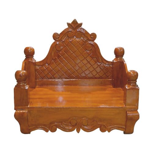 Wooden Pooja Chowki/Singhasan/Bed for Home Temple Big Size : Amazon.in ...