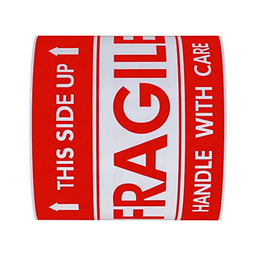 Snapklik.com : Hybsk This Side Up Fragile Stickers 3x5 Inch Handle
