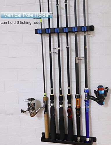 Snapklik.com : Vertical Fishing Rod Rack Holders Wall-mounted Fish Pole ...