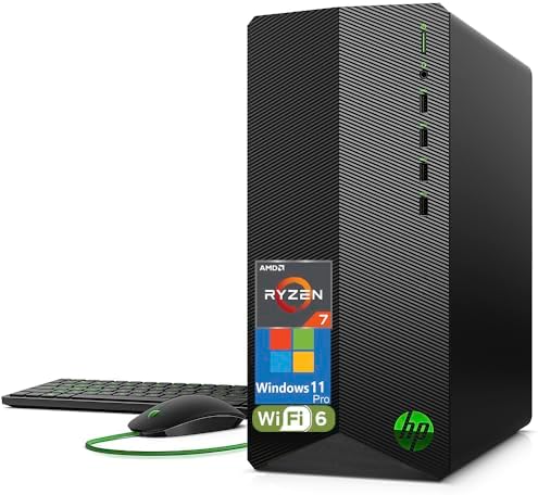 Amazon.com: HP Pavilion Tower Desktop Computer, Octa-Core AMD Ryzen 7 ...