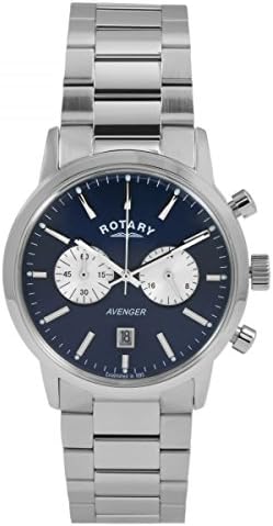 Rotary Men's Quartz Watch with Blue Dial Chronograph Display and Silver ...