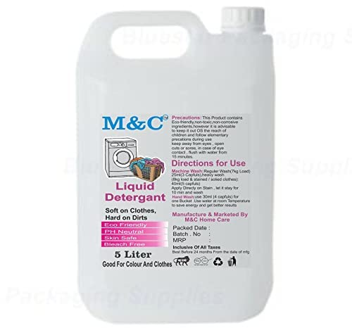 M&C HOMECARE Liquid Detergent Blue, All type for cloth, use for top ...