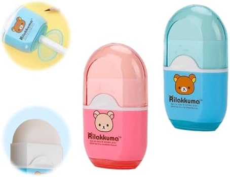 4pcs Macaron Colored Rubber and Sharpener 2 in 1 Set,Manual Pencil ...
