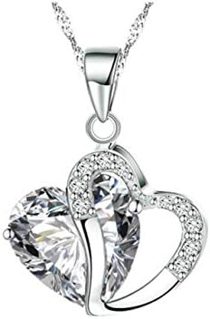 Glitz Fashion Silver Plated Diamond Austrian Crystals Heart Shape ...