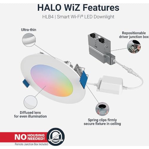 HALO 4 inch Color and Tunable White Slim Canless Smart Wi-Fi LED ...
