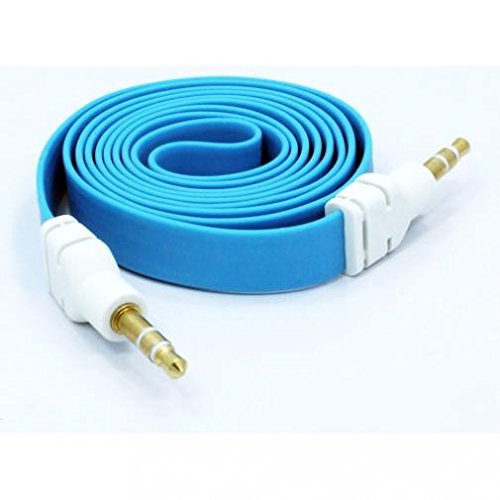 Amazon.com: Blue Flat Aux Cable Car Stereo Wire Audio Speaker Cord 3 ...