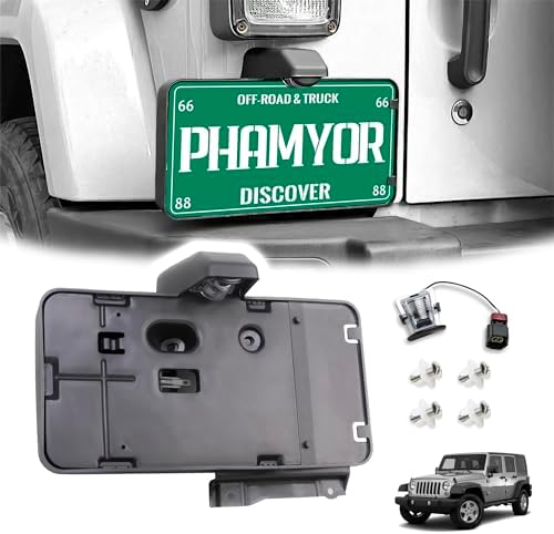 Amazon.com: Phamyor Black Plastic Rear License Plate Holder Frames ...