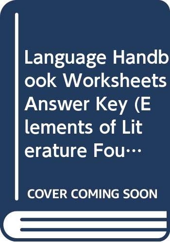 Language Handbook Worksheets Answer Key (Elements of Literature Fourth ...