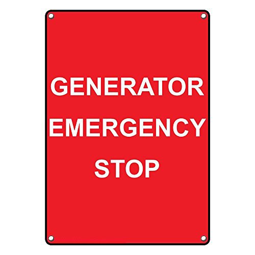 Weatherproof Plastic Vertical Generator Emergency Stop Sign with ...