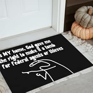 Amazon.com: ONQFSAM Funny Front Door Mat Its My Home, god gave me The ...