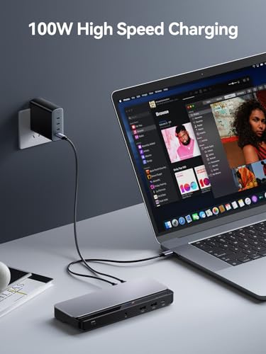 Snapklik.com : MacBook Docking Station, 10 In 1 Dual Monitor 4K60hz ...