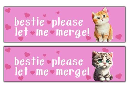 Amazon.com: 2x Bestie Please Let Me Merge Cat Y2K Pink Aesthetic ...