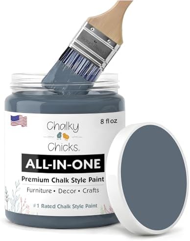 Amazon.com: Chalky Chicks 8 Fl Oz Matte Steel (Blue Gray) Chalk Paint ...