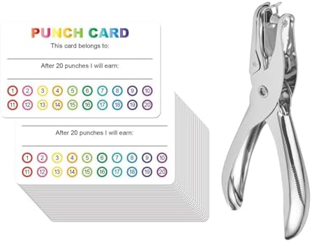 Amazon.com : Punch Cards Circle Hand Punch Kit, 3.5" x 2.1", Incentive ...