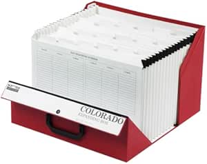 Amazon.com : Eastlight Colorado Expanding Box File A-Z Foolscap Red Ref ...
