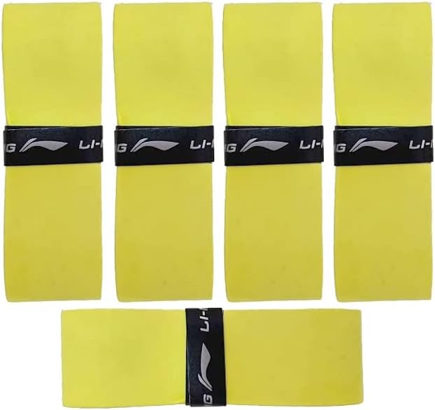 Li-Ning SuperGrip Velvet Touch Badminton Racquet Over Grip, Lime (Pack ...