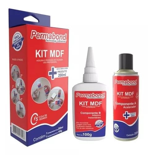 Kit Mdf Cola Instantânea + Ativador Permabond 200ml | Amazon.com.br