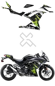 Grayfixx Vortex Edition Lemon Green Full Body Sticker for Ninja 300 ...