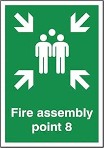 Amazon.com: Fire Muster Point 8 Safety Fire Assembly Point Metal Tin ...