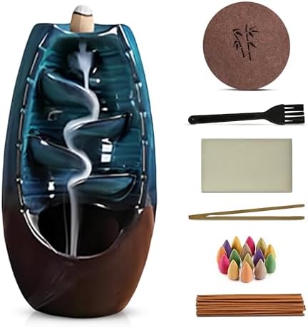 Amazon.com: CasaFoyer Backflow Incense Holder Ceramic Waterfall Burner ...