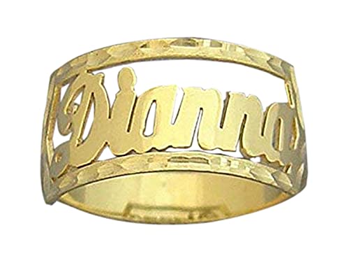 Amazon.com: Solid 10k Gold Personalized Monogrammed Custom Made Name ...