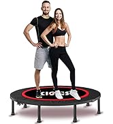 CLORIS Foldable Mini Trampoline-5 Height Adjust Load 500 lbs Cardio ...