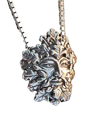 Amazon.com: Green Man Pendant Silver Greenman Necklace Leaf Man Charm ...