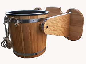Amazon.com : Sauna Shower Bucket with Plastic Insert, Sauna Cold Shower ...